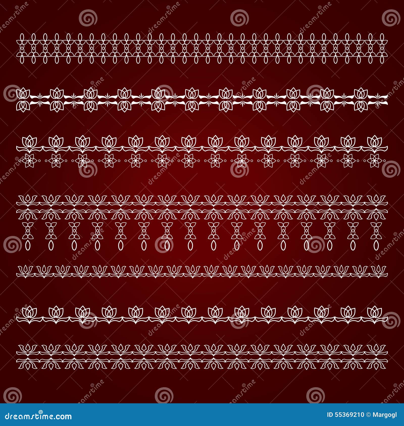 Collection Borders for Decor. Stock Vector - Illustration of filigree ...