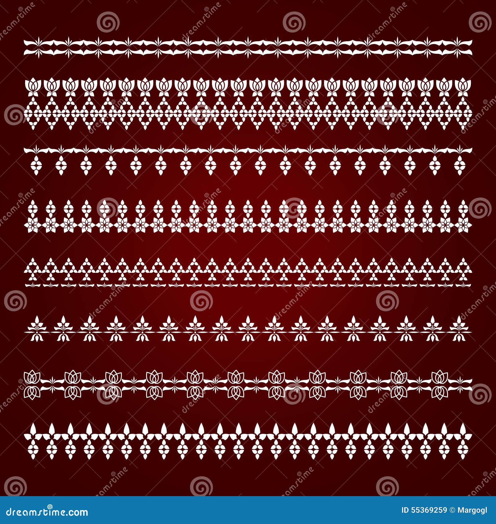 Collection Borders for Decor. Stock Vector - Illustration of ...