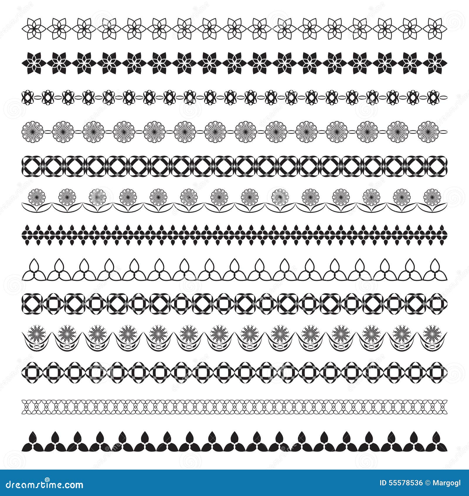 Collection Borders for Decor. Stock Vector - Illustration of elements ...