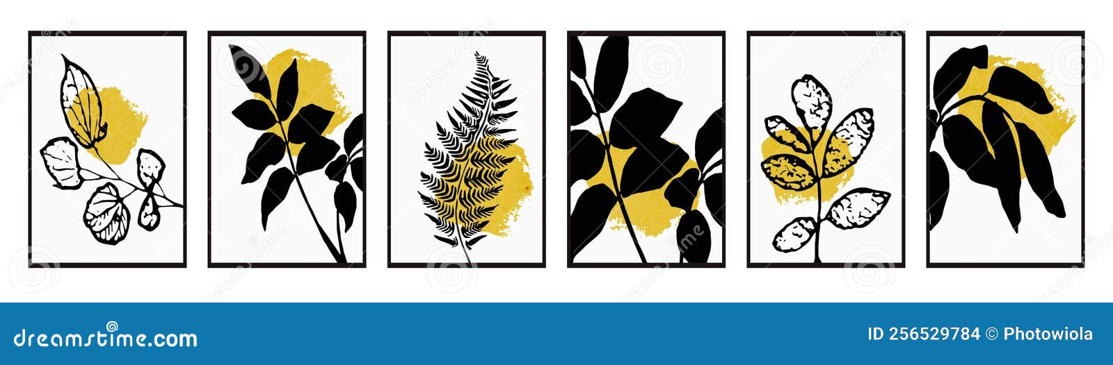 Collection of 6 Botanical Illustrations. Line Art of Plants, Drawing ...