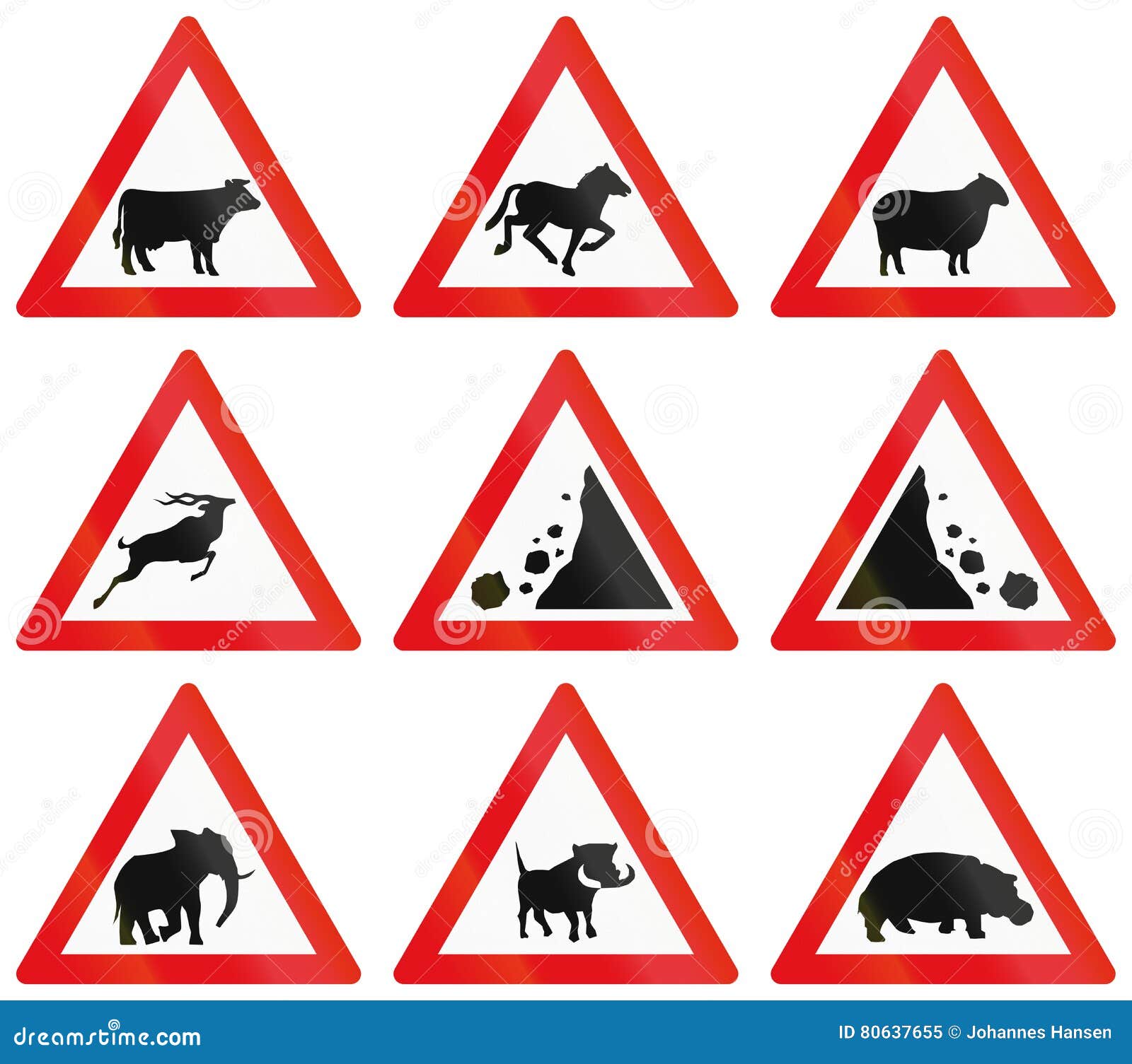 Collection of Botswana Road Signs Stock Illustration - Illustration of ...