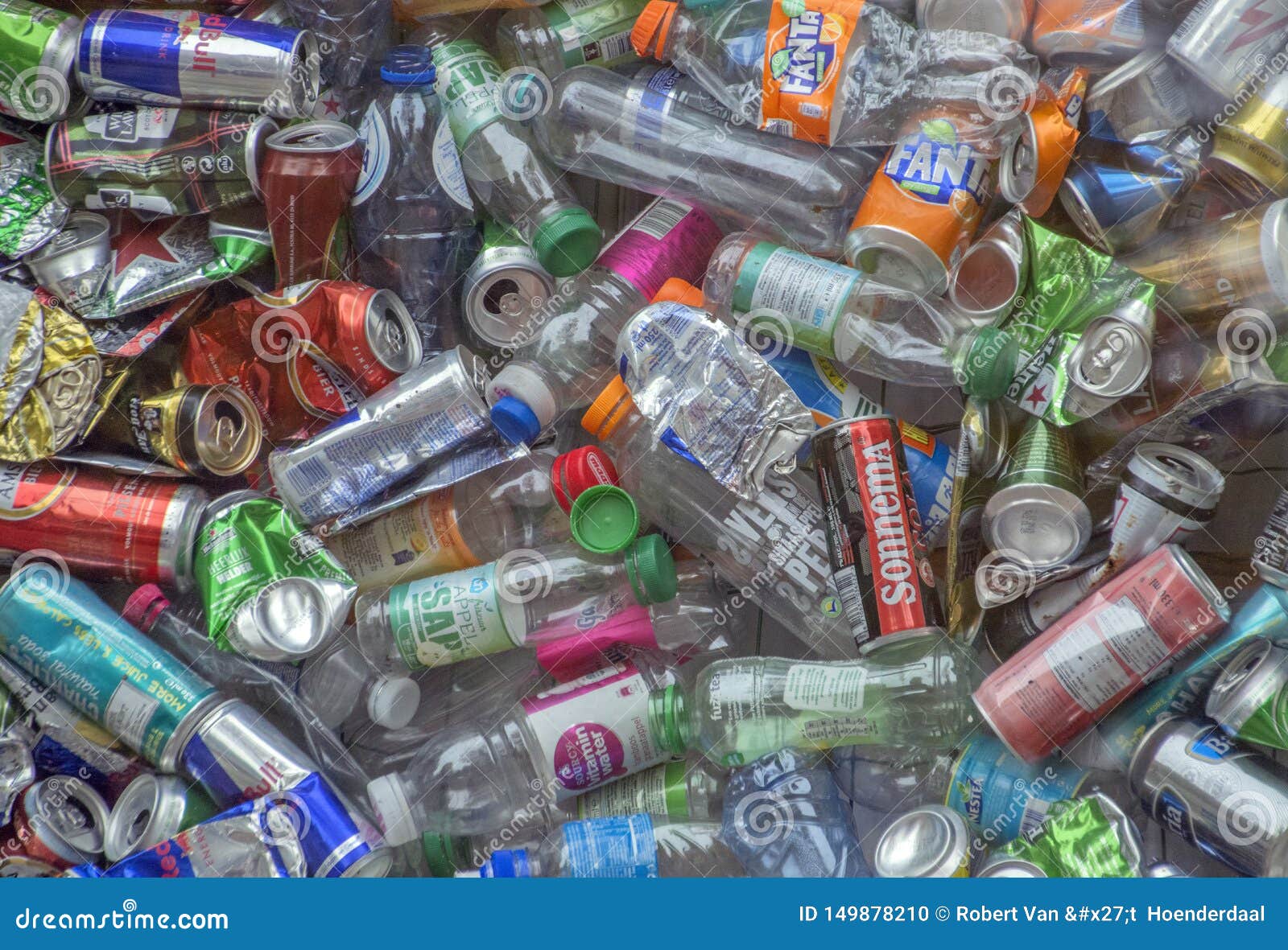 Collection of Bottles and Cans at Amsterdam the Netherlands 2018 ...