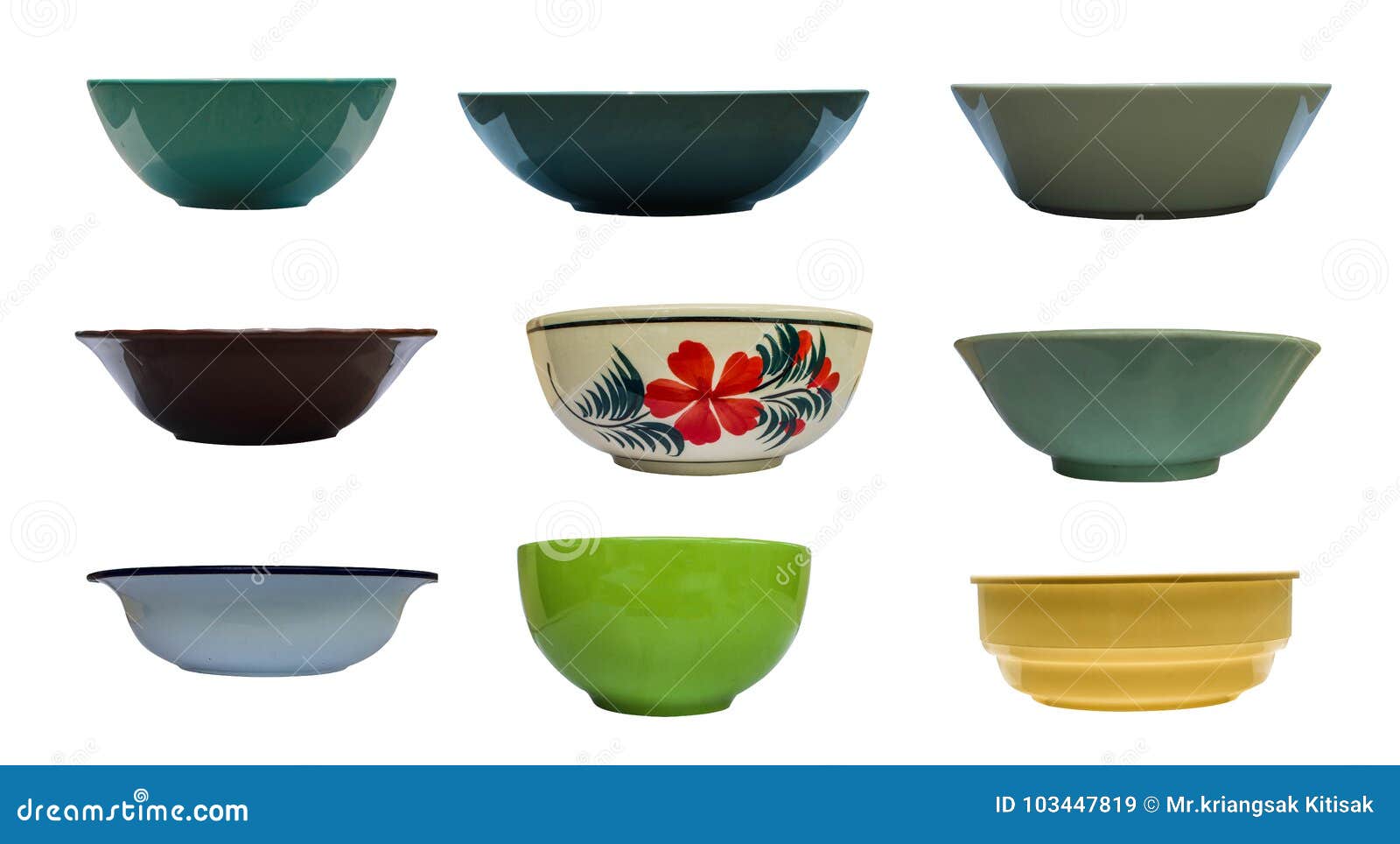 Collection Bowl for Use in the Kitchen Isolated Stock Image - Image of ...