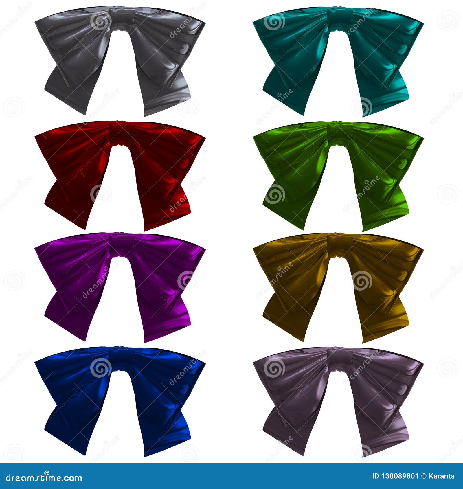 Satin Bow Collection Over White Background Stock Illustration ...