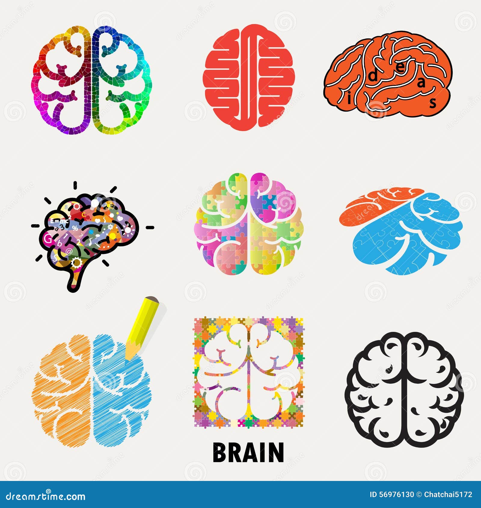 Brain, Creation, Invention, Inspiration, Idea Vector Icons ...