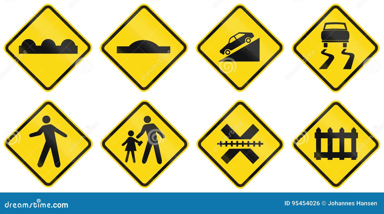 Collection of Brazilian Warning Road Signs Stock Illustration ...