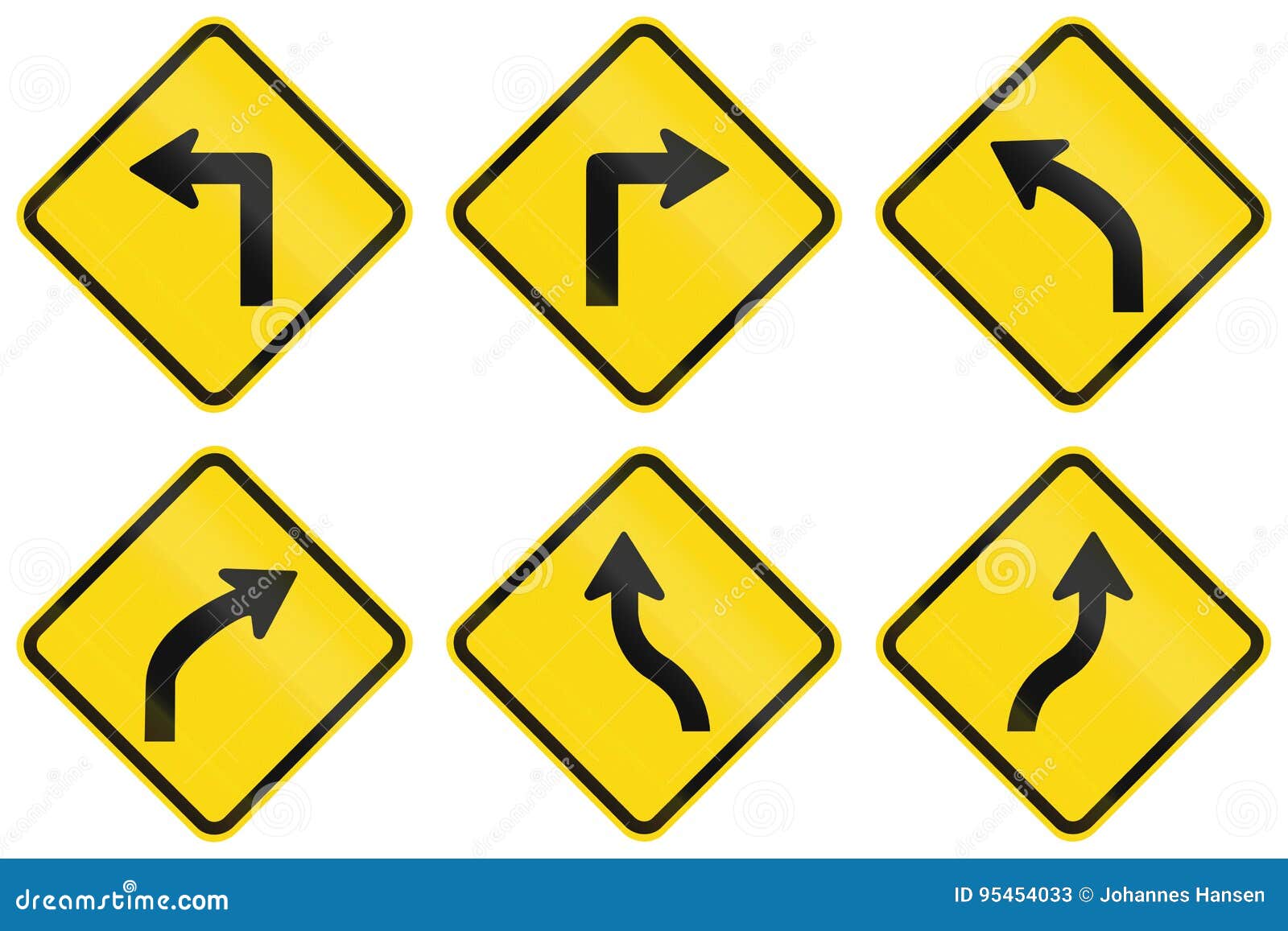 Collection of Brazilian Warning Road Signs Stock Illustration ...