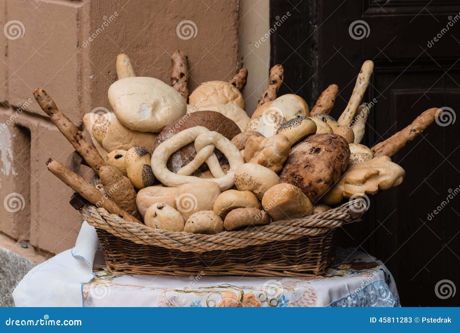Collection of breads stock image. Image of buns, pretzel - 45811283