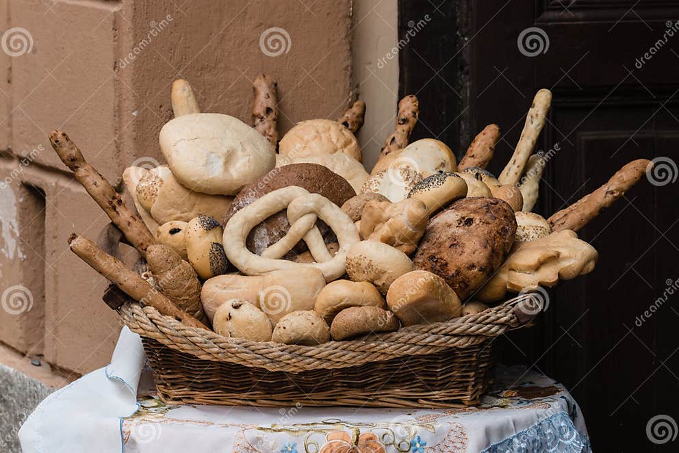 Collection of breads stock image. Image of buns, pretzel - 45811283