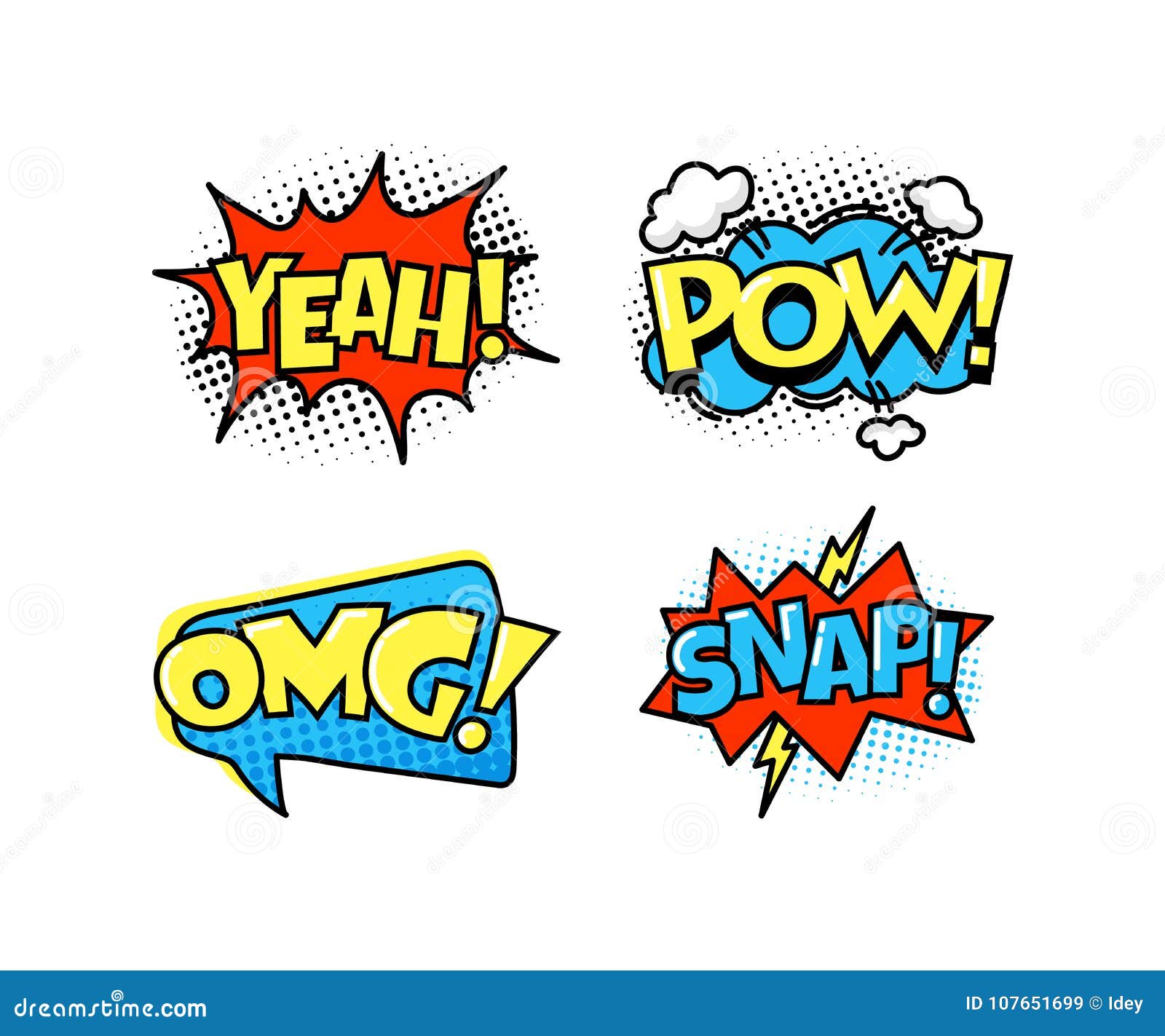 Collection of Bright, Colorful, Multi-colored Speech Bubbles, with Text ...