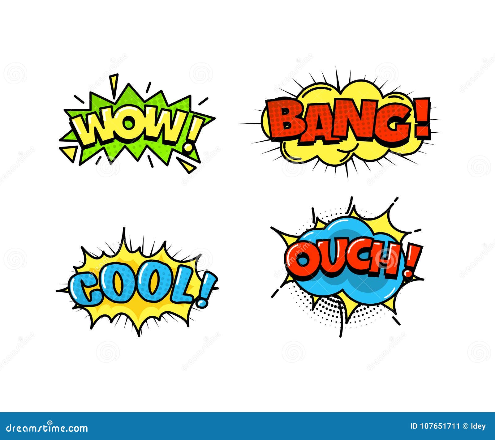 Collection of Bright, Colorful, Multi-colored Speech Bubbles, with Text ...