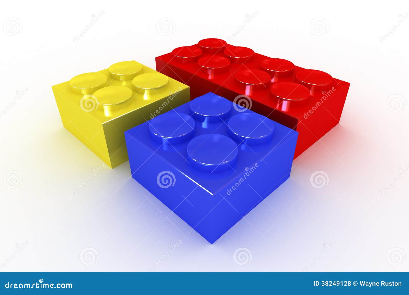 A Collection of Bright Coloured Building Blocks Stock Illustration ...