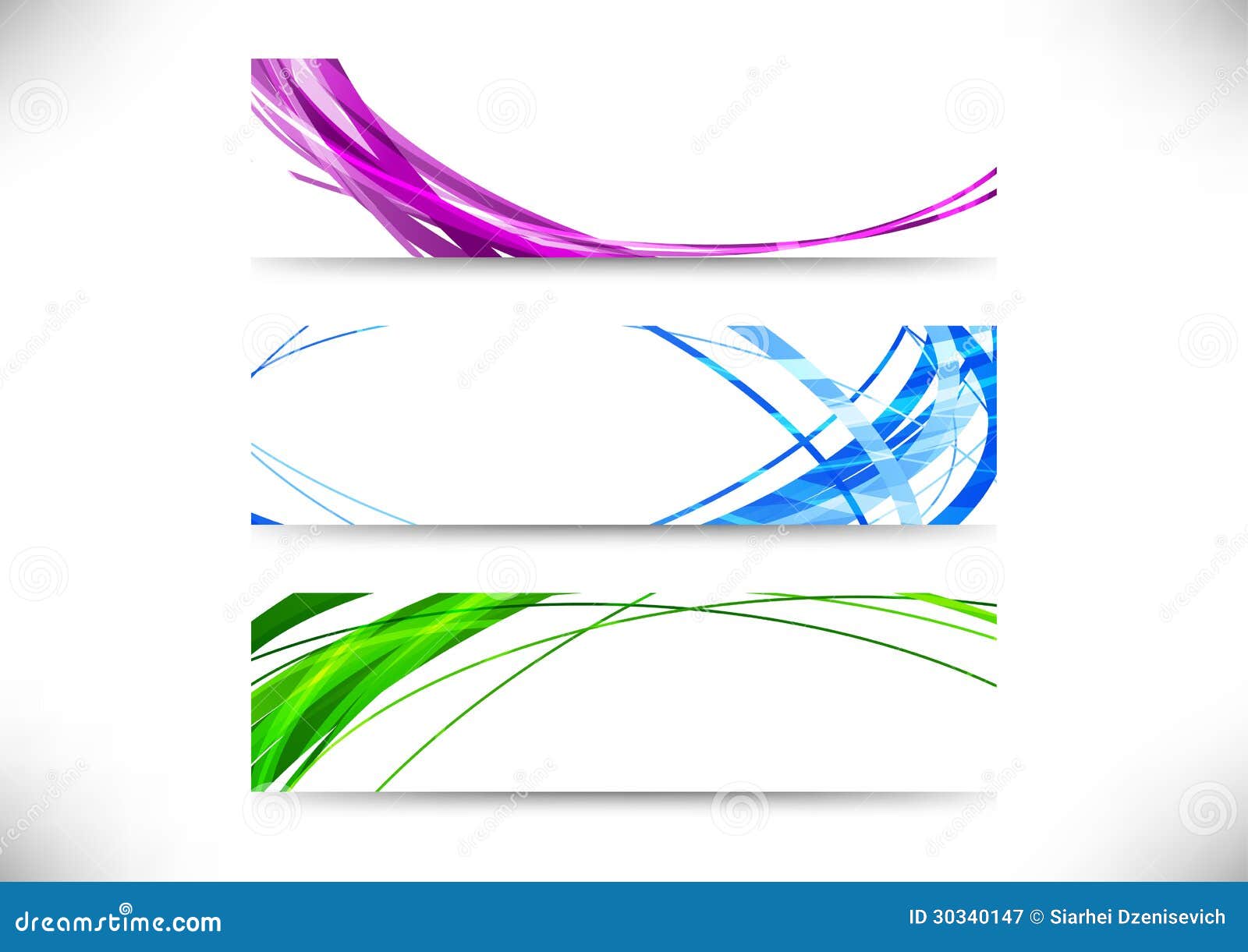 Bright Modern Headers And Footers Templates Set Cartoon Vector ...
