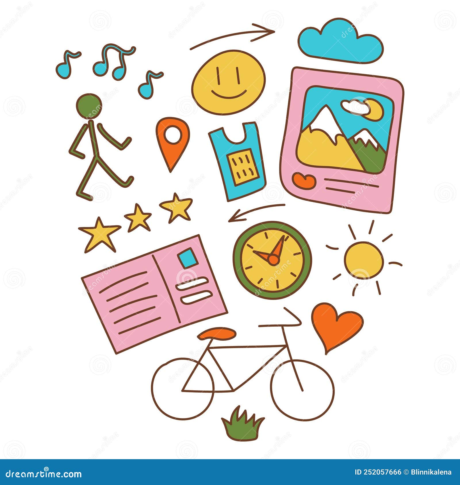 A Collection of Bright Objects and Symbols of Travel and Recreation ...