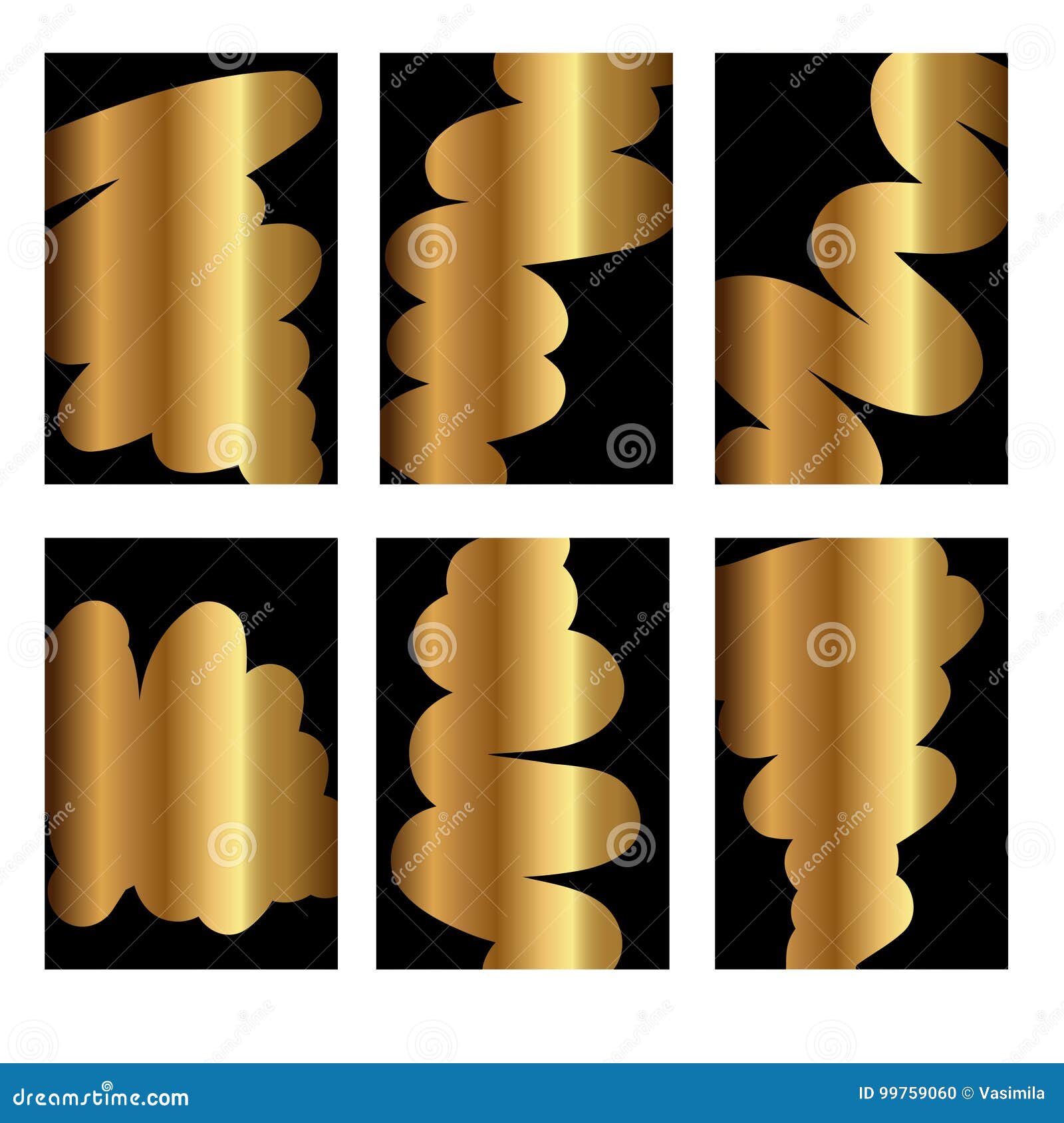 Set of Golden Covers for Brochures Stock Vector - Illustration of ...