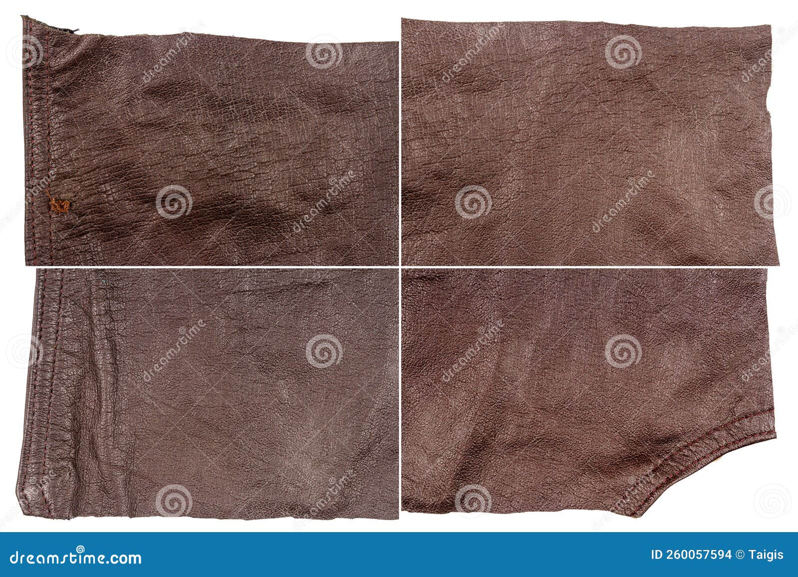 Collection of Brown Leather Textures Stock Photo - Image of genuine ...