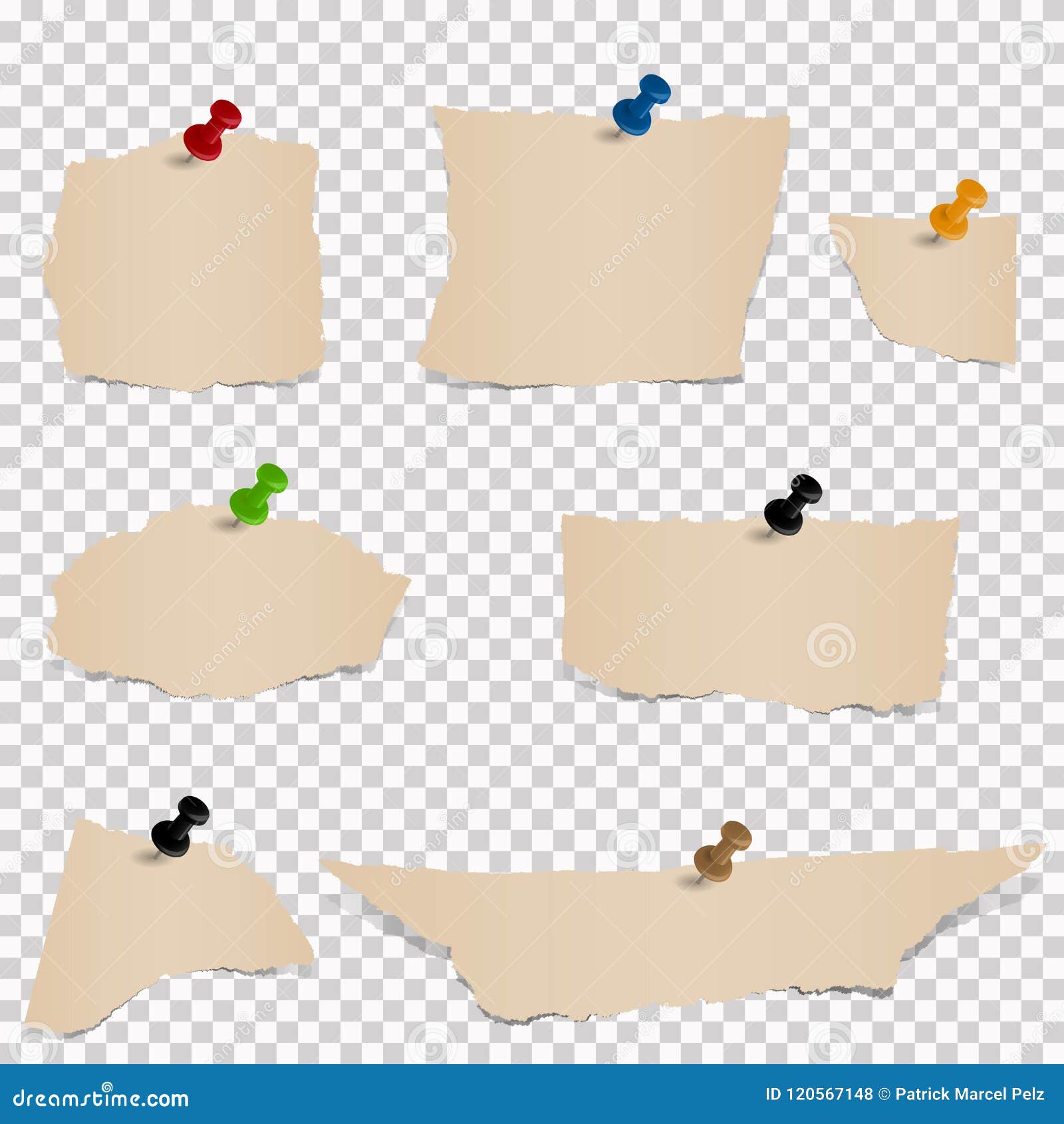 Collection of Brown Paper Scraps Stock Vector - Illustration of copy ...