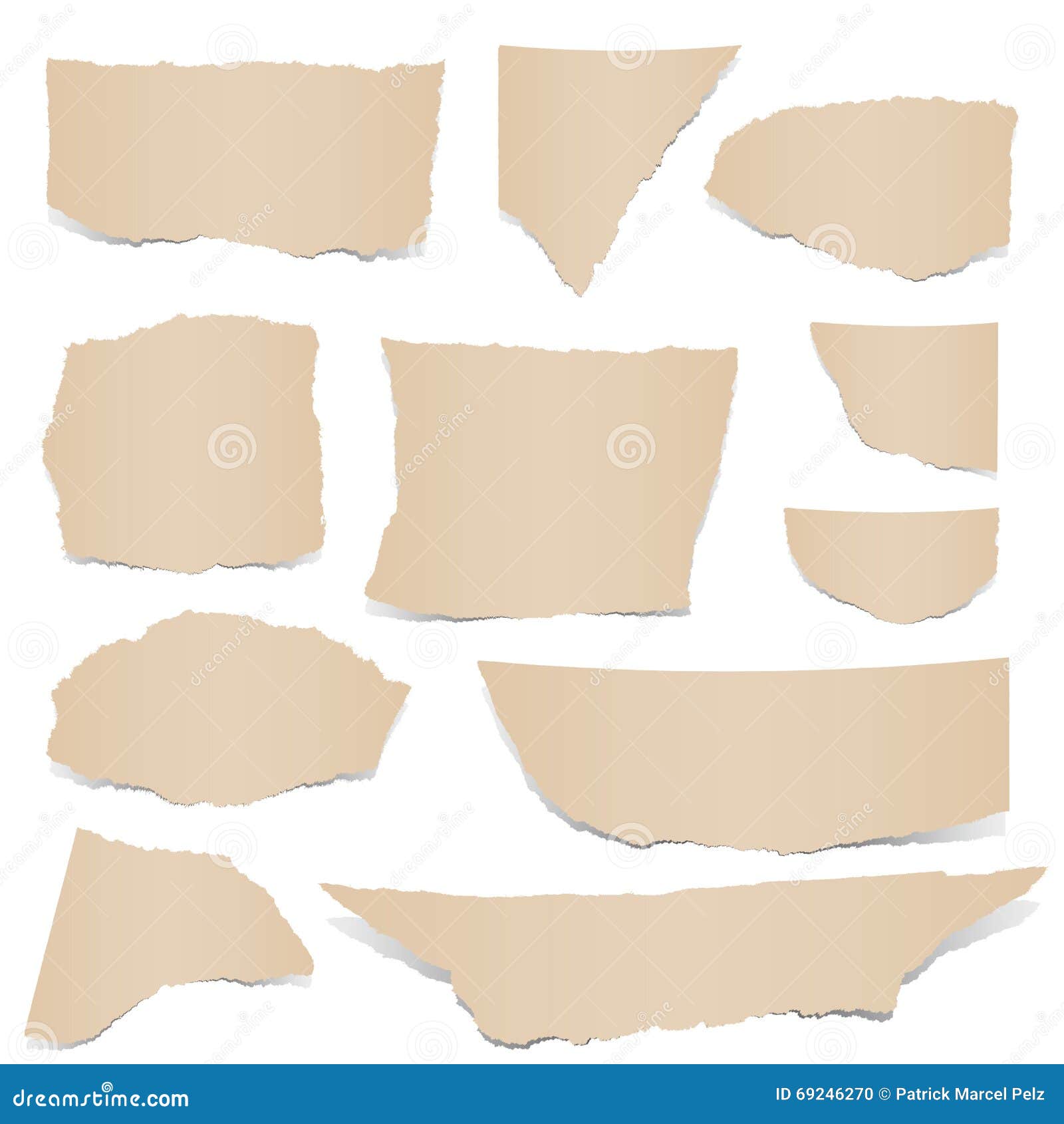 Paper Scraps. Ripped Papers, Torn Page Pieces Cartoon Vector ...