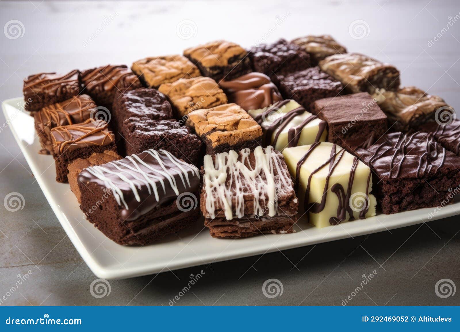A Collection of Brownie Varieties on a Platter Stock Photo - Image of ...