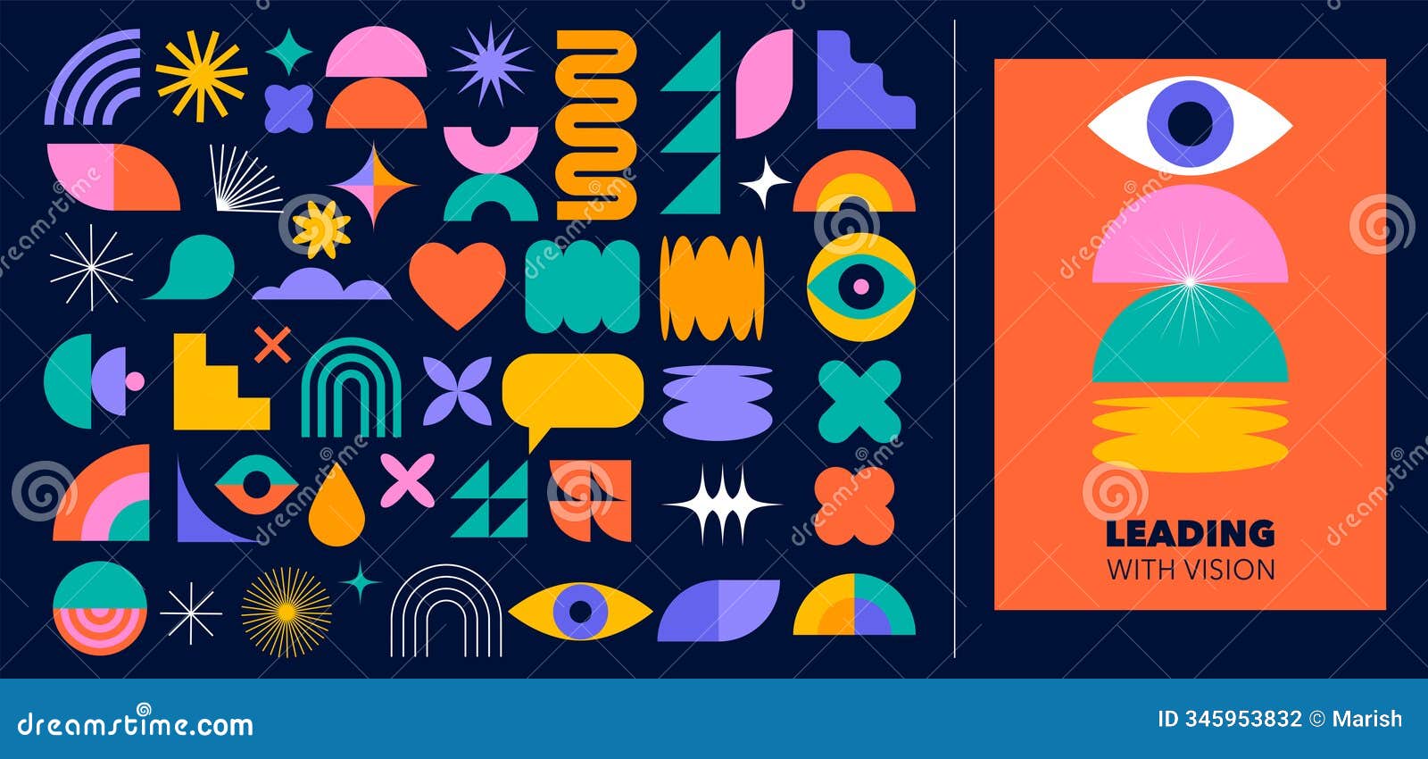 Collection Of Brutalist Abstract Geometric Shapes And Elements. Modern ...