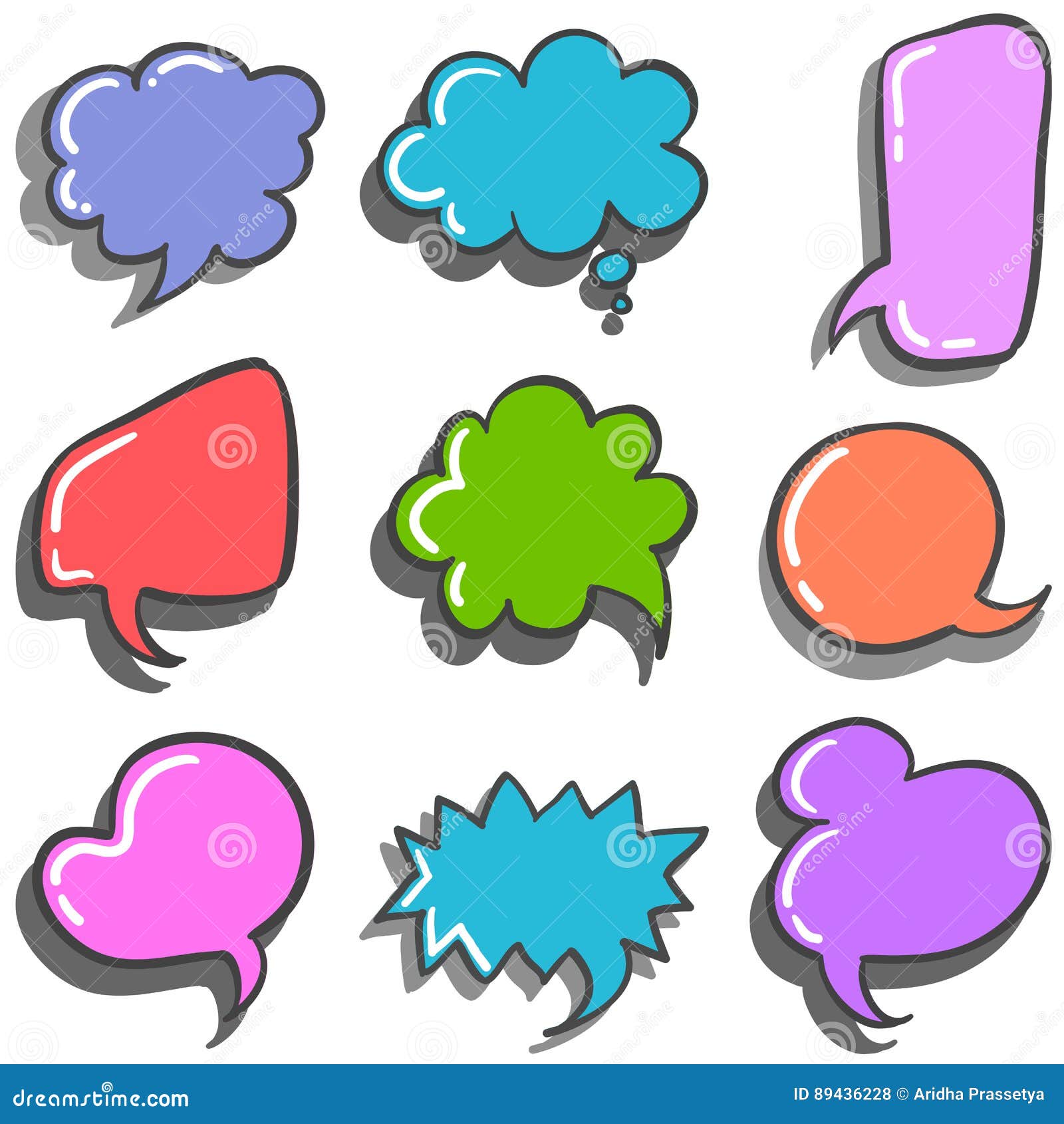 Collection of Bubble Speech Style Set Stock Vector - Illustration of ...