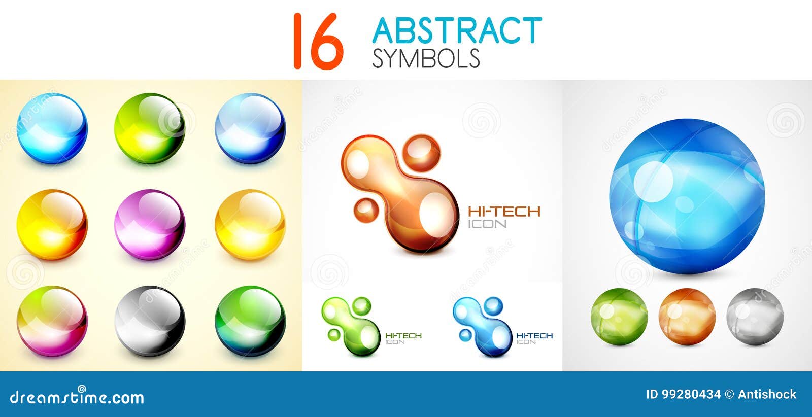 Collection of Bubbles and Sphere Symbols Stock Vector - Illustration of ...
