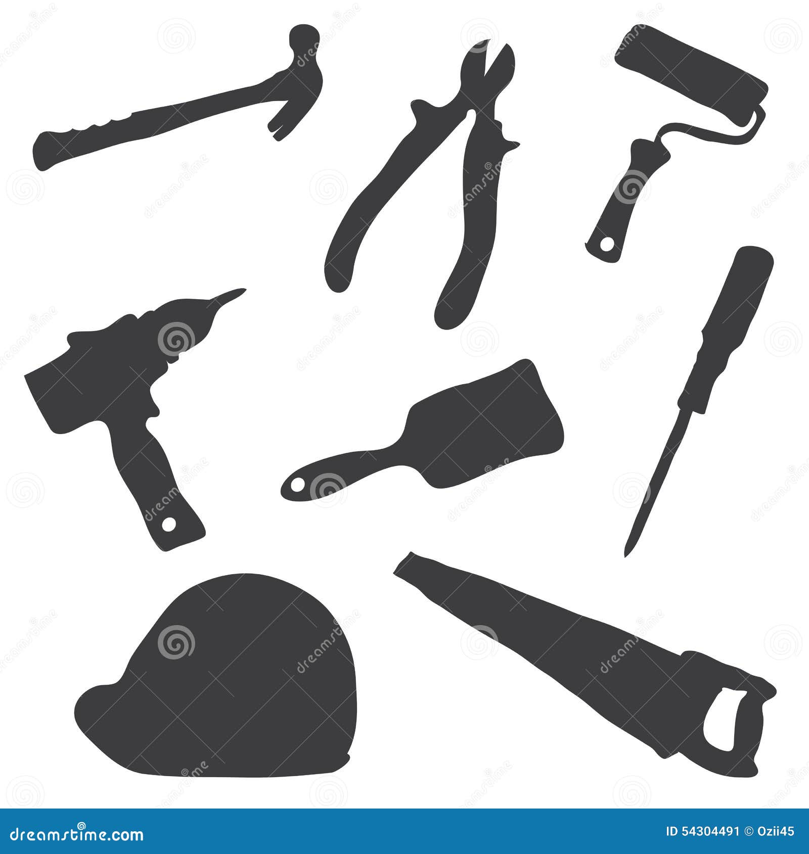 Collection building tools stock vector. Illustration of vector - 54304491