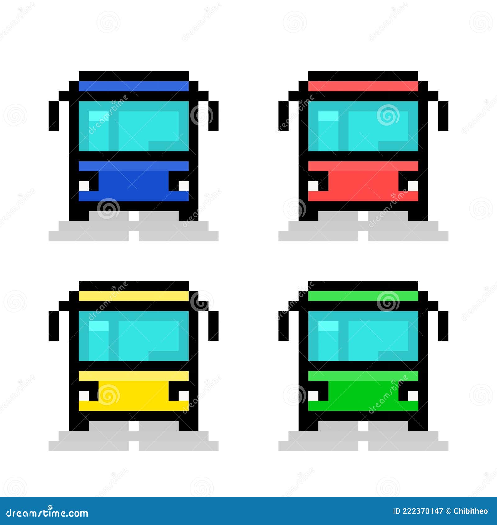 Collection of Bus Image Pixels Stock Vector - Illustration of public ...