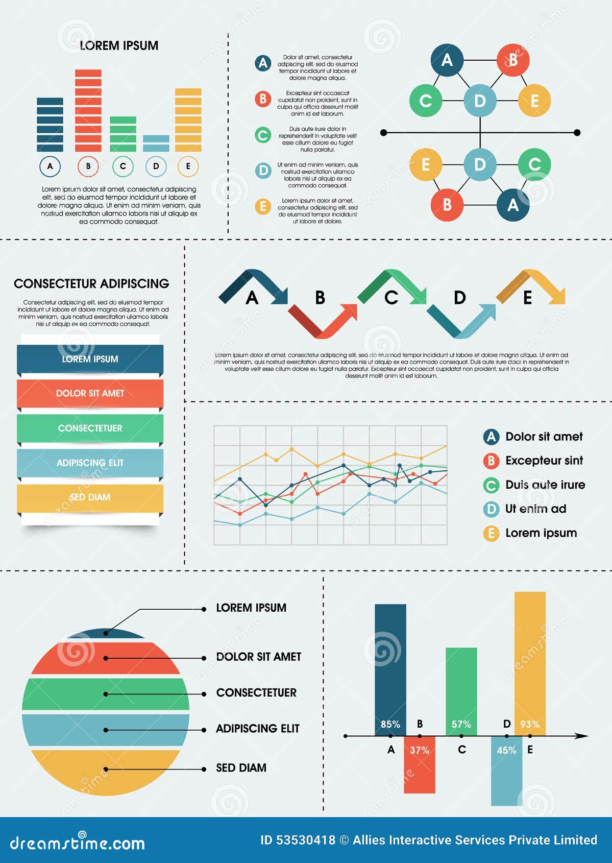 Collection of Business Infographics Elements. Stock Illustration ...