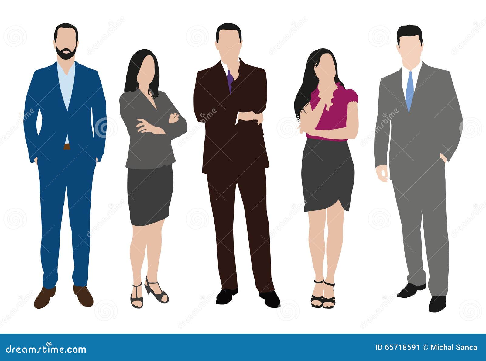 Collection of Business People Illustrations in Different Poses Stock ...