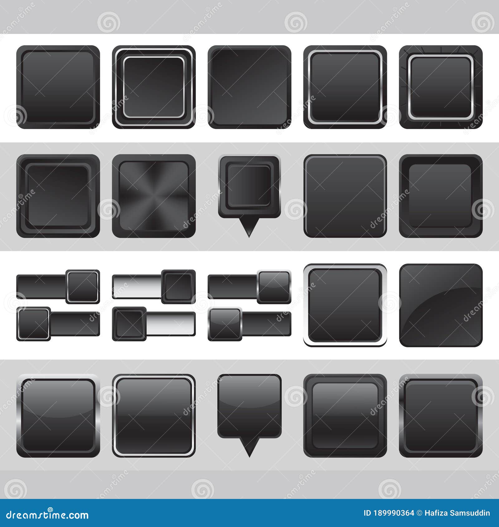 Collection of Button Template. Vector Illustration Decorative Design ...