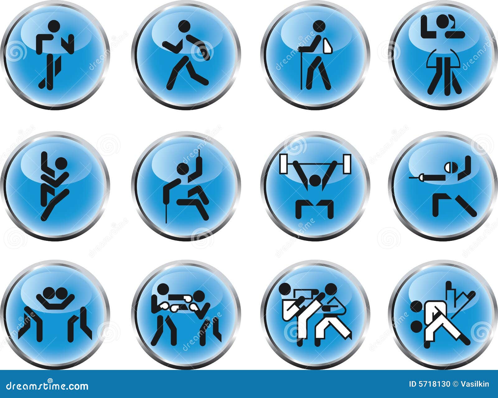 Collection of buttons stock vector. Illustration of athlete - 5718130