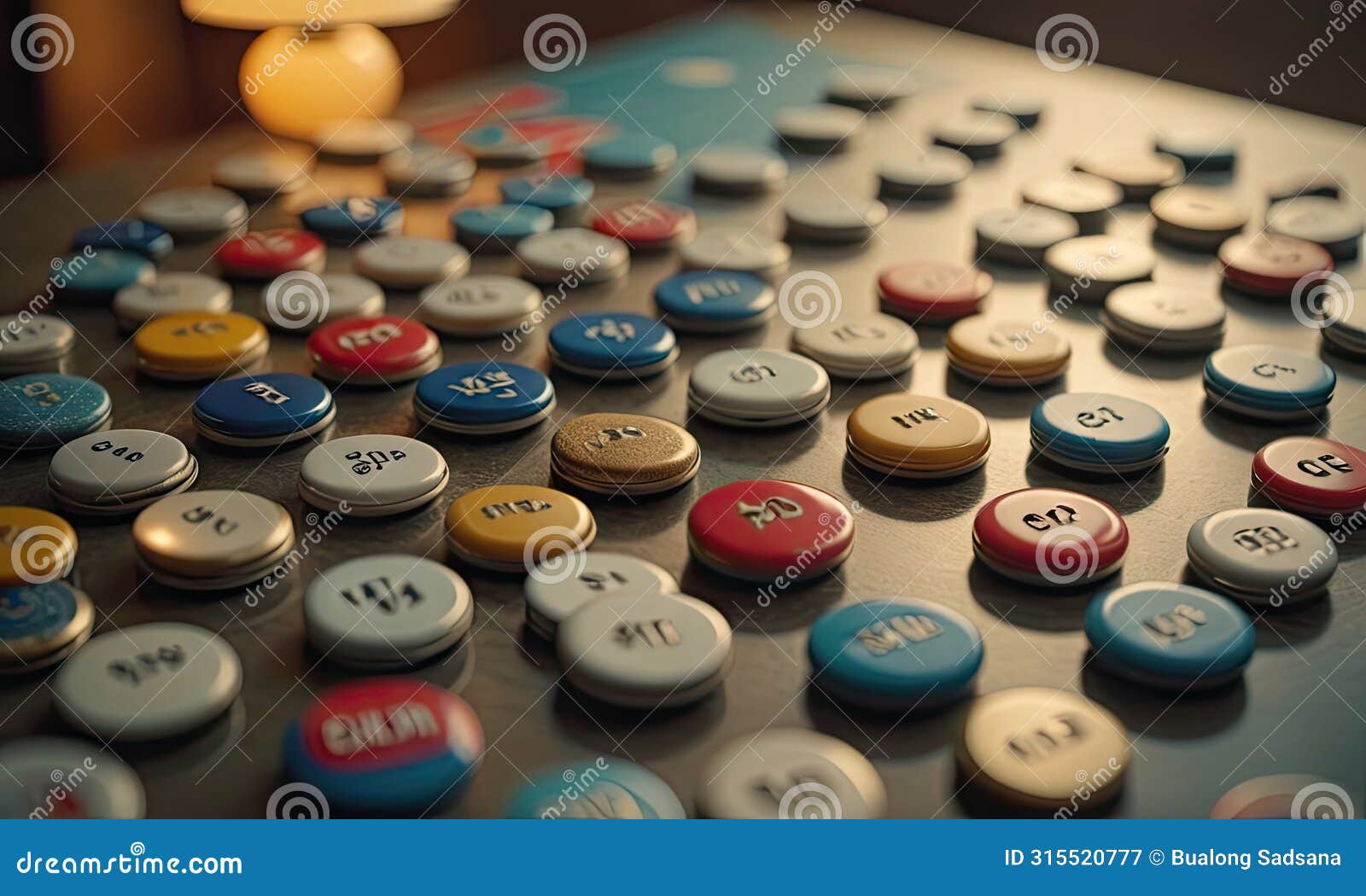 A Collection of Buttons with Numbers on Them, Including the Numbers 1 ...