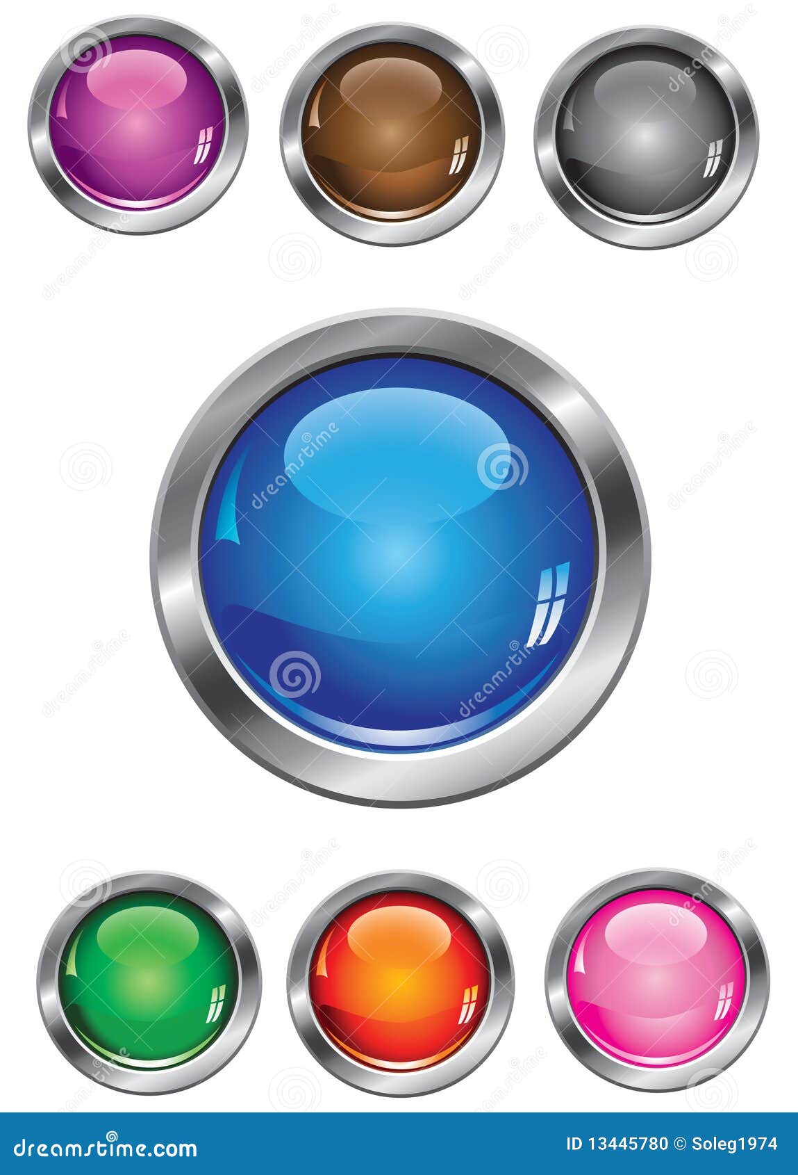 Collection of Buttons in Various Colors Stock Vector - Illustration of ...