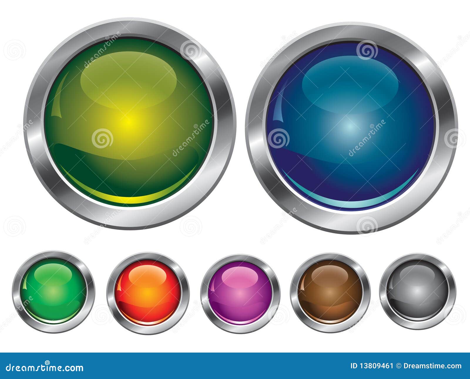 Collection Of Buttons In Various Colors Stock Illustration ...