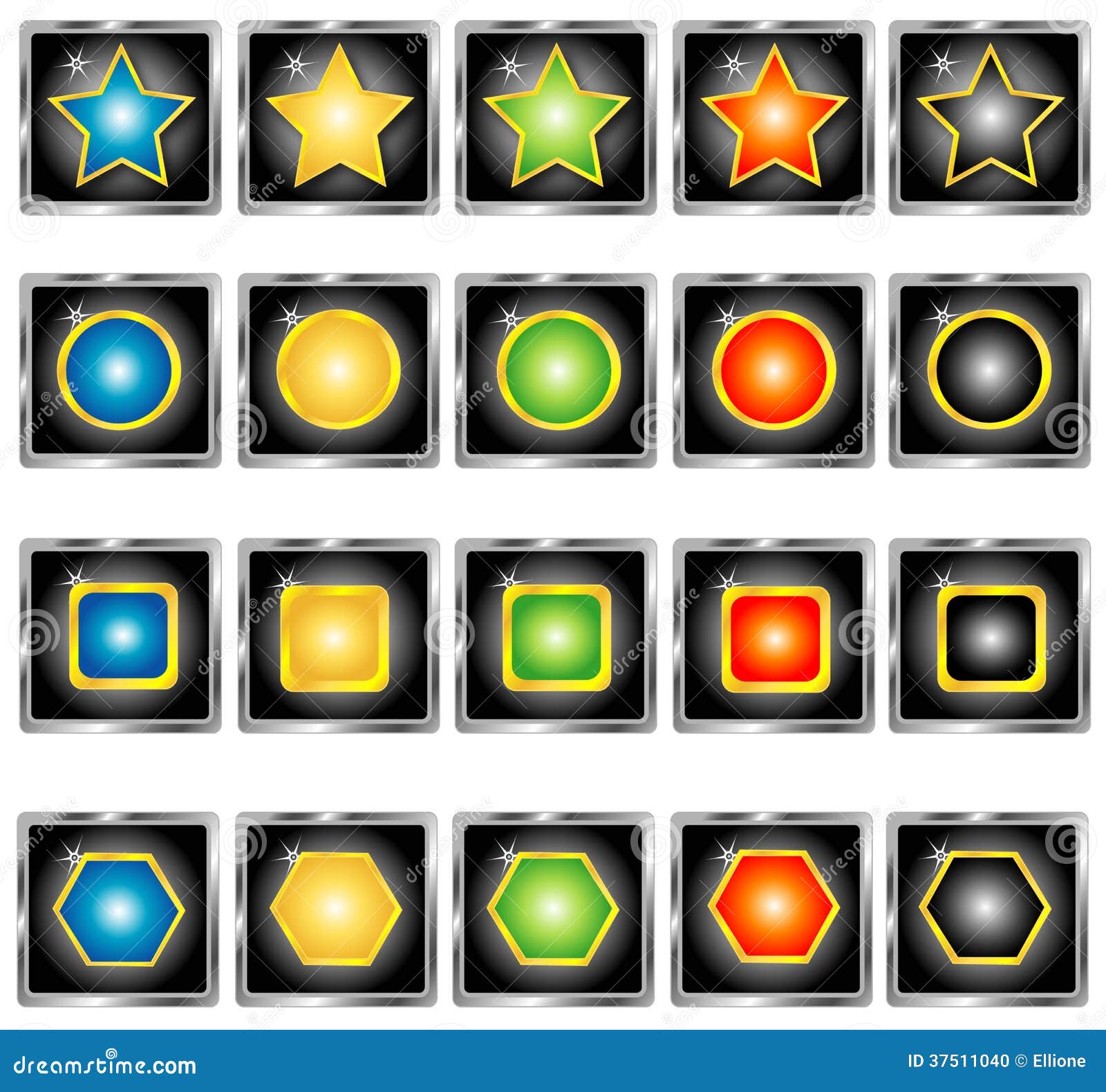 Collection of Buttons, Vector Stock Vector - Illustration of buton ...