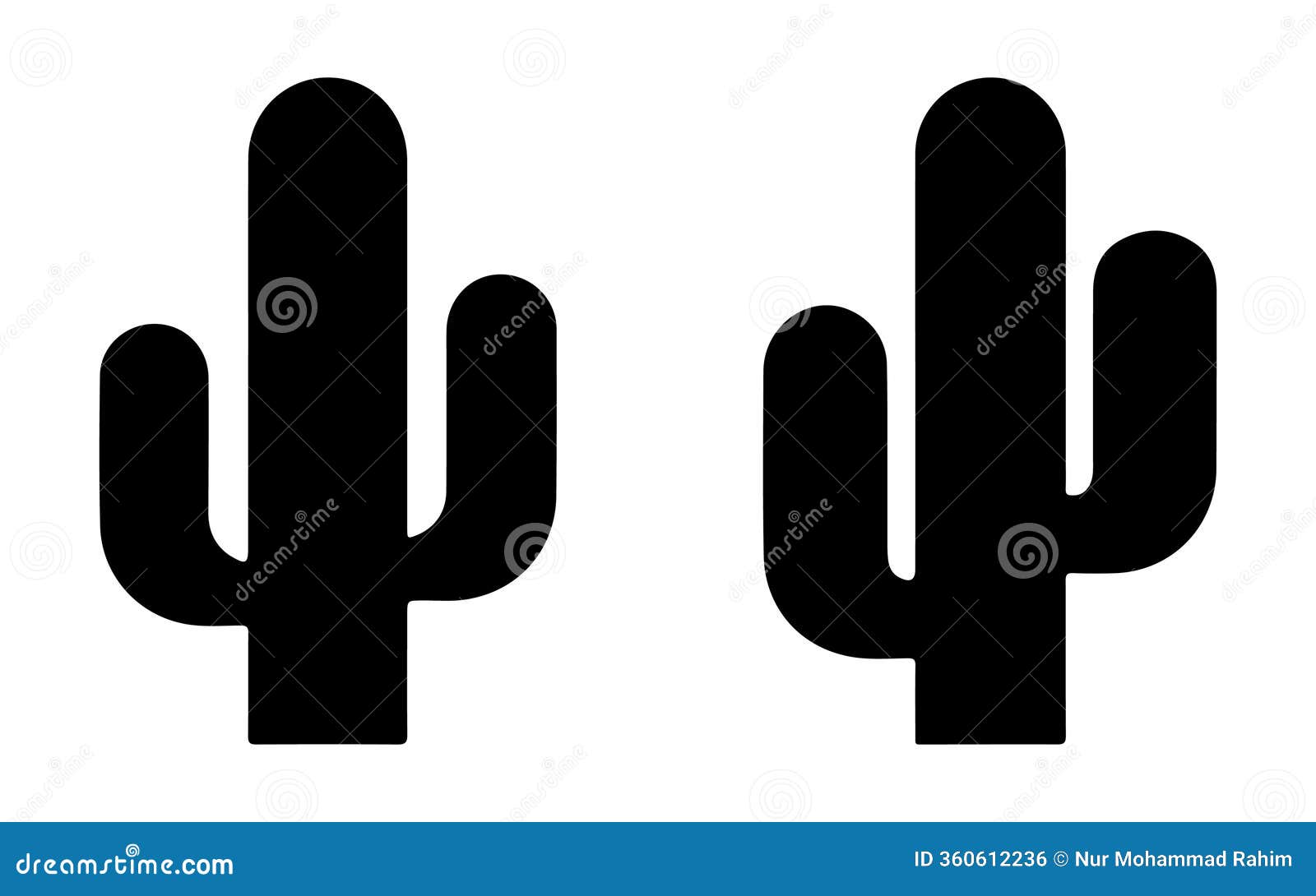 Collection of Cactus Tree Icon Silhouette Vector Stock Illustration ...