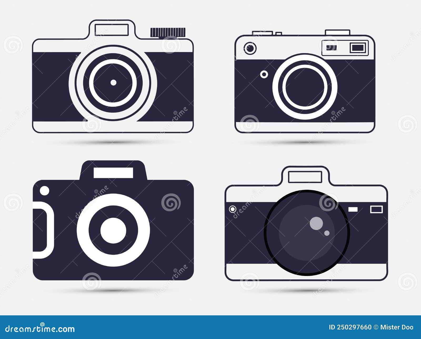 Collection of Camera Digital Vector Illustration. Set of Camera Cartoon ...