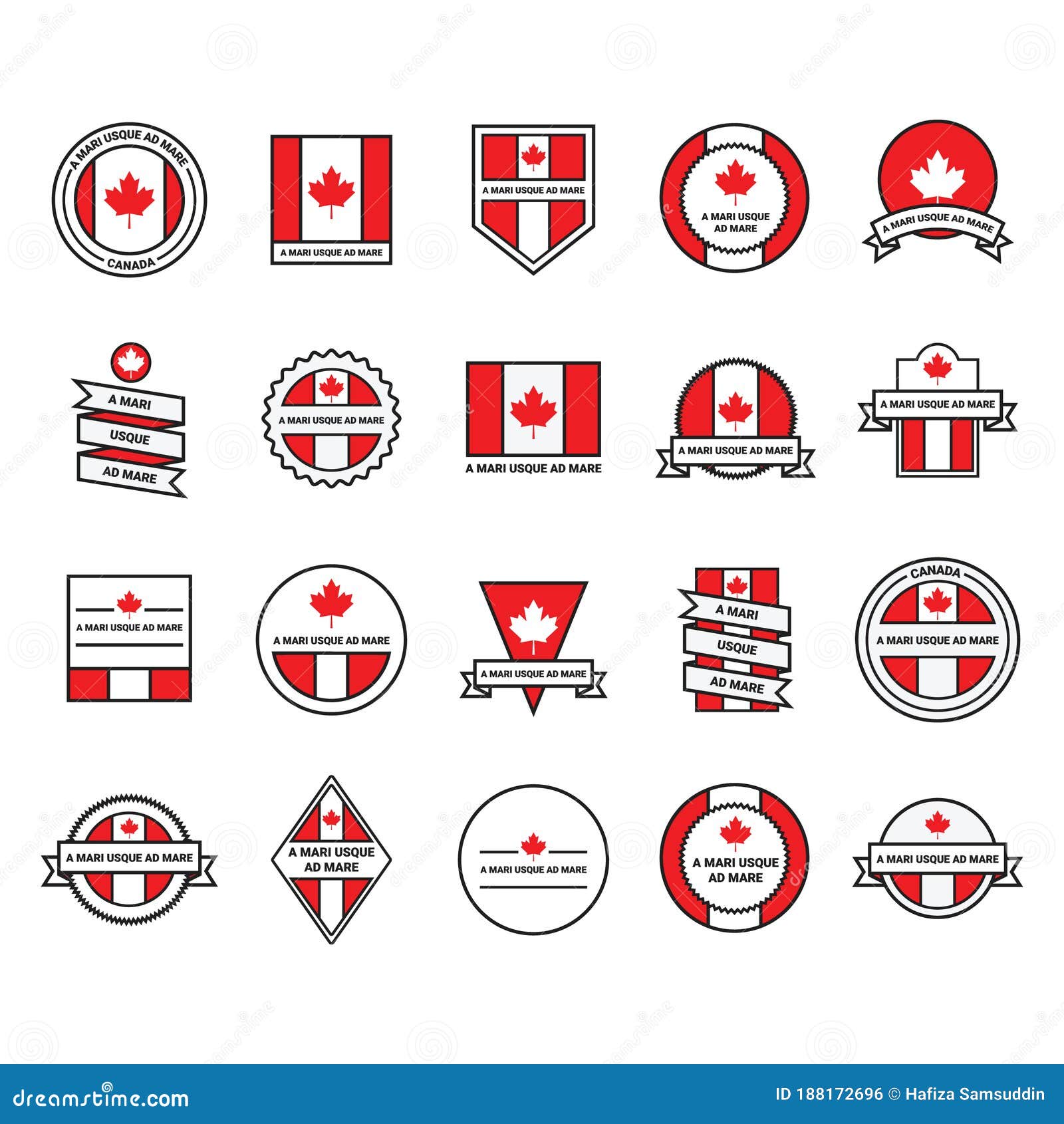 Collection of Canada Labels. Vector Illustration Decorative Design ...