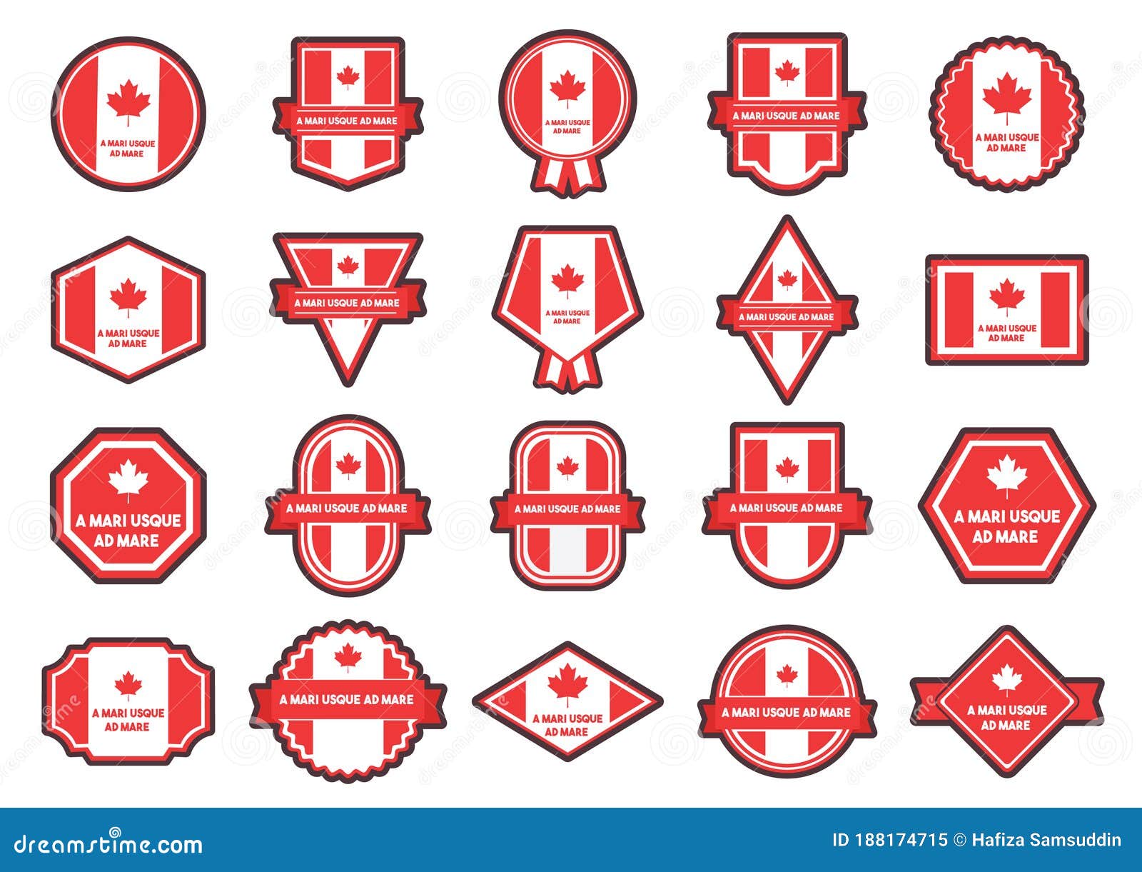 Collection of Canada Labels. Vector Illustration Decorative Design ...