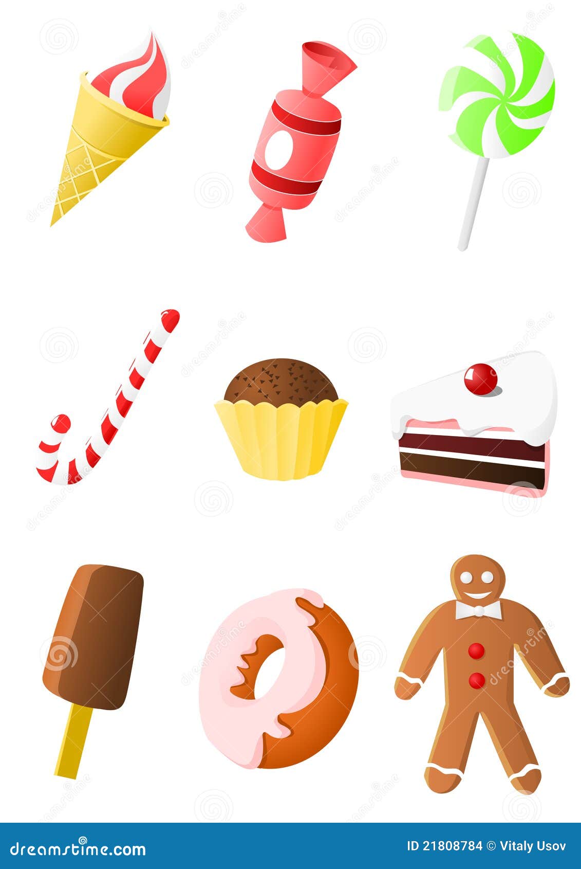 Collection of candy icons stock vector. Illustration of candy - 21808784