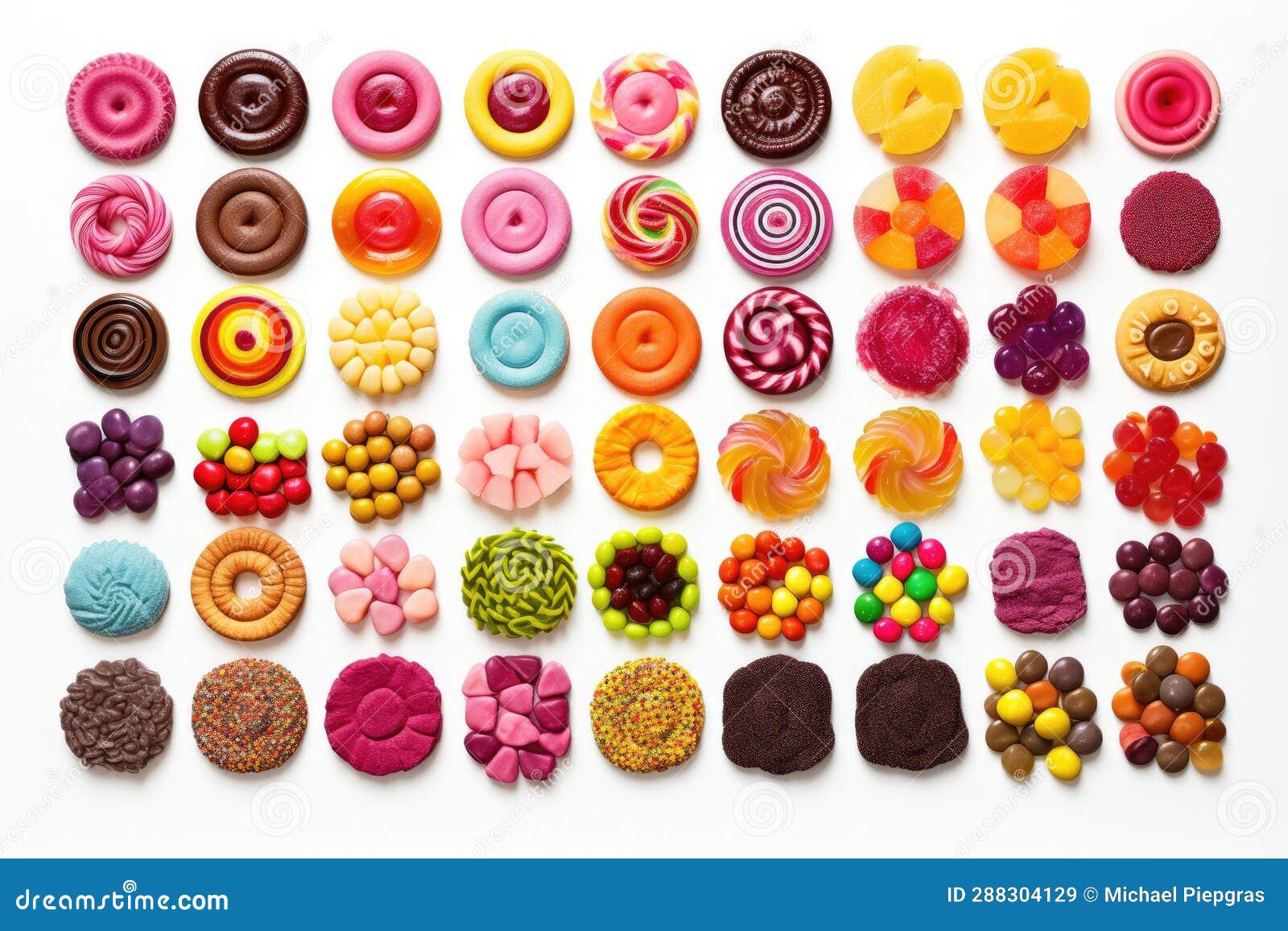 A Collection of Candy Isolated on a White Background Stock Image ...