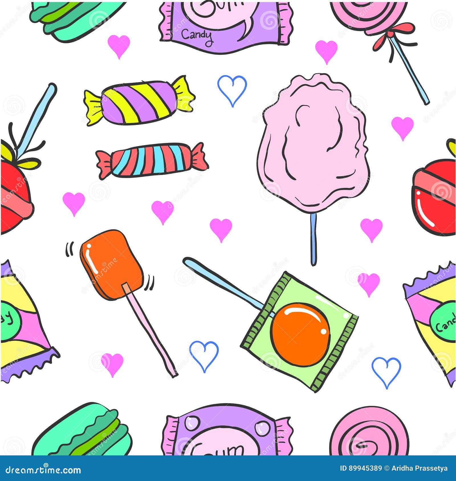 Collection Of Candy In Shiny Wrappers Cartoon Vector | CartoonDealer ...