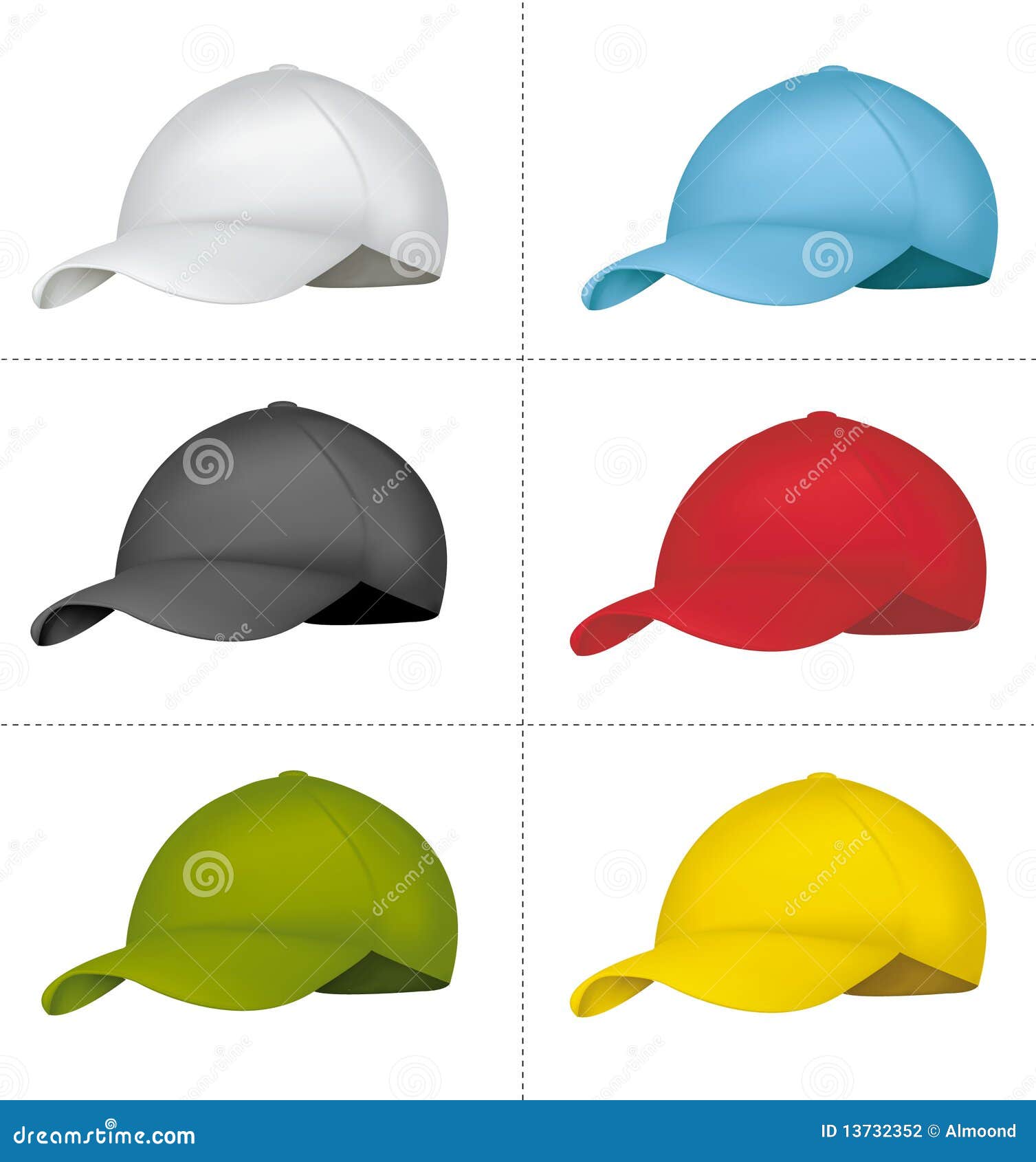 Collection of caps. stock vector. Illustration of textile - 13732352