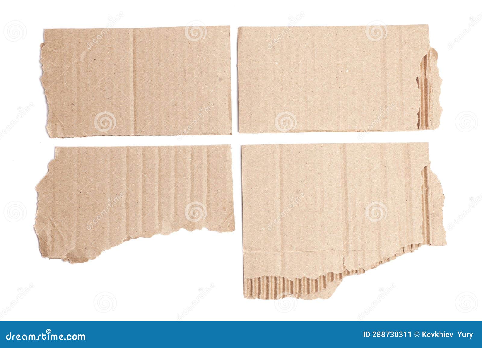 Collection of a Cardboard Pieces Isolated on White Background Stock ...