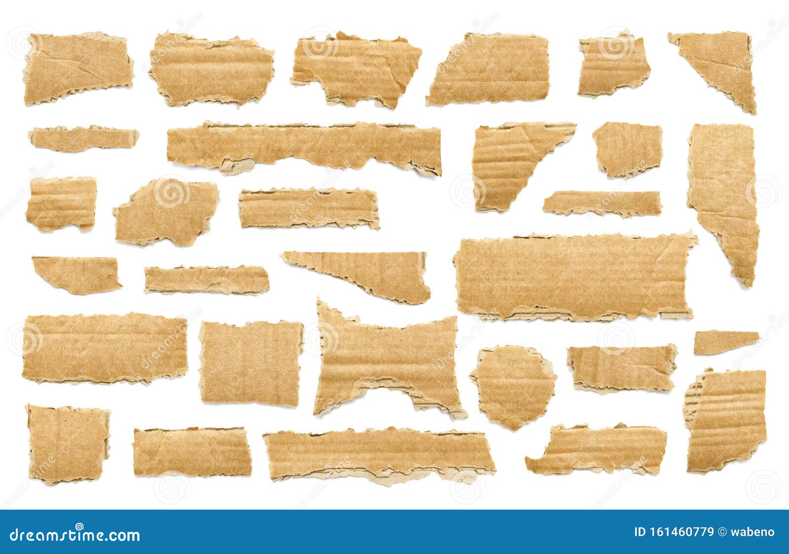 Collection of a Cardboard Pieces on White Background Stock Image ...