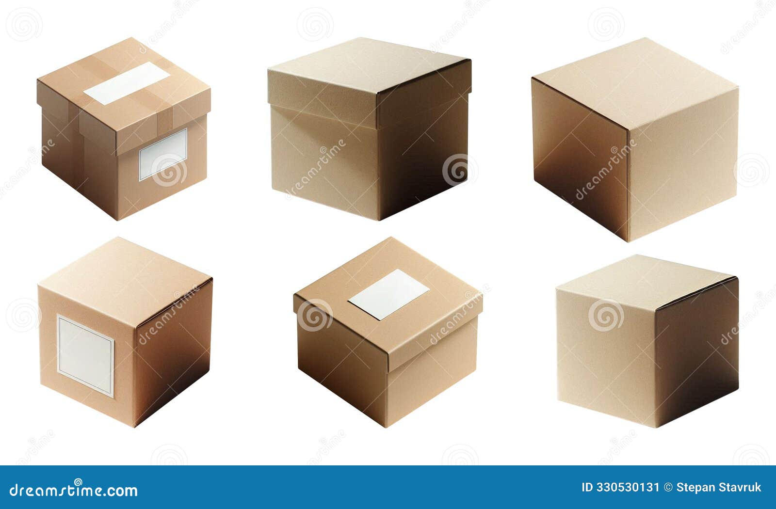 Set Of Square Boxes Mockups In Three Sizes Cartoon Vector ...