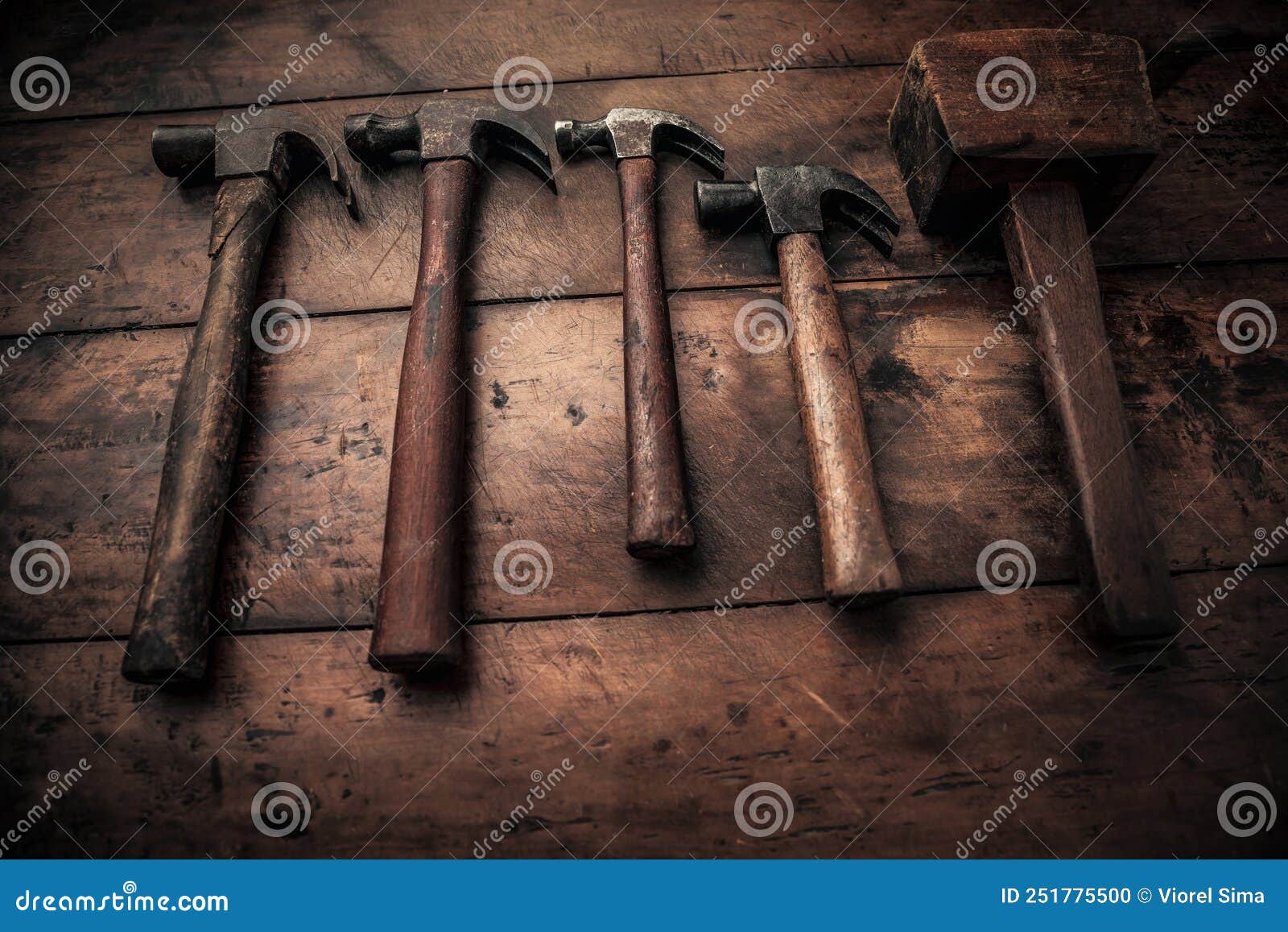 Collection of Carpentry Rusty Old Tools Stock Photo - Image of mallet ...