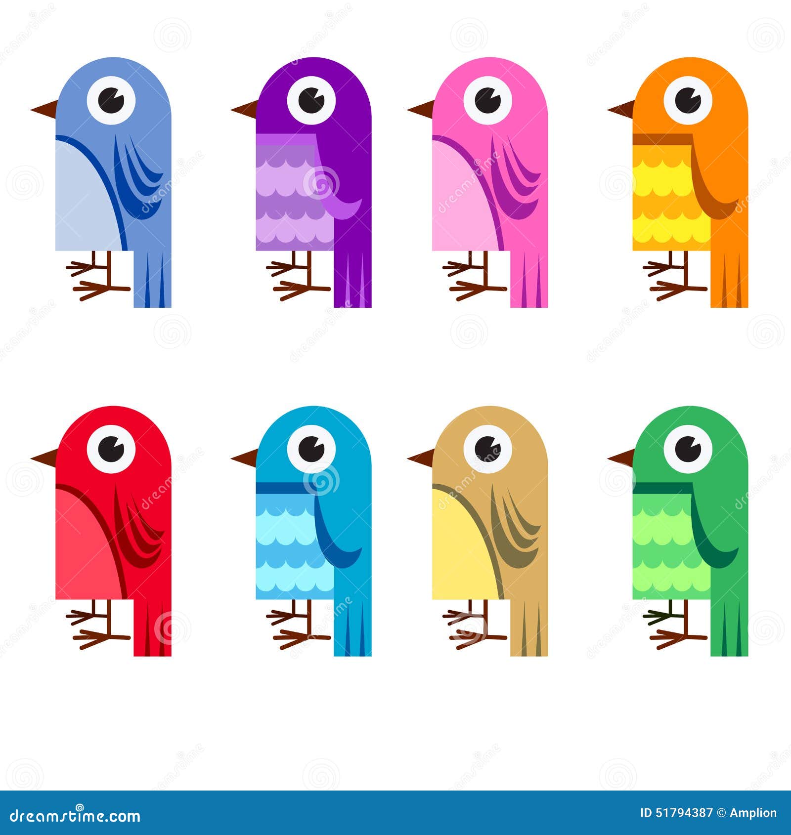 Collection of Cartoon Birds Stock Vector - Illustration of birds, funny ...