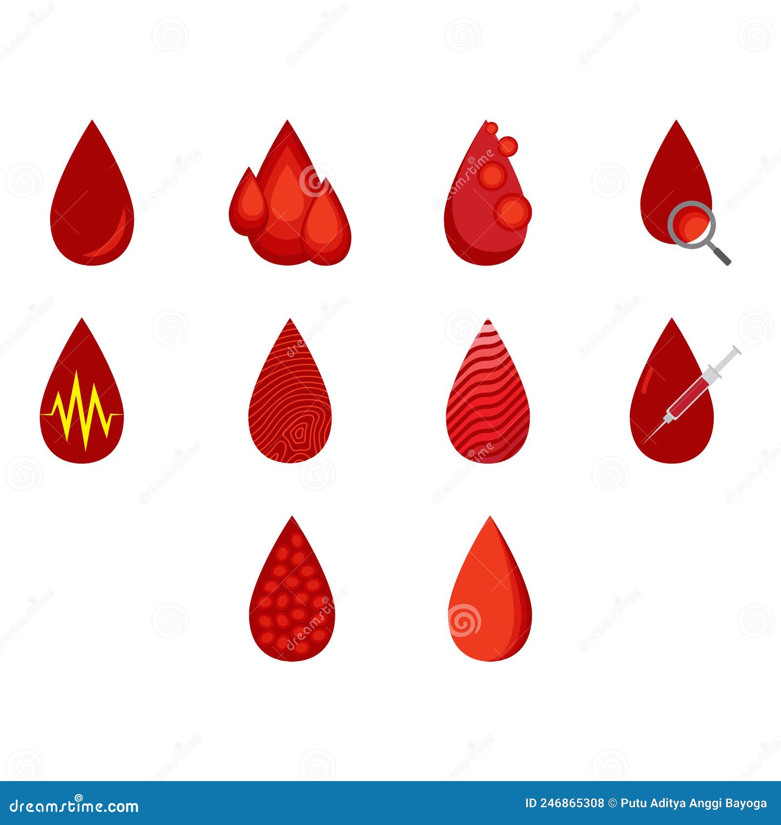 Blood icon set stock vector. Illustration of collection - 246865308